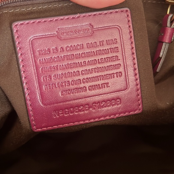 Coach | Bags | Coach Burgundy Sig Jacquard Large Shoulderbag | Poshmark